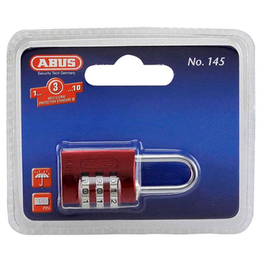 ABUS P/LOCK 145/20 RED DP ALUM BODY 3 WHEEL COMBO | ABUS 145 Series Combination Padlock - LSC ...